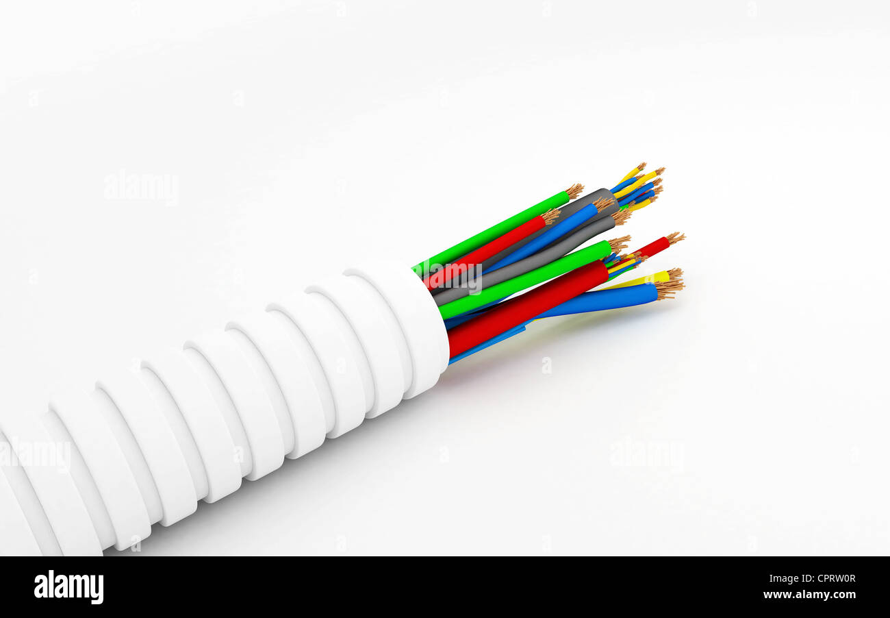 wires on a white background Stock Photo - Alamy