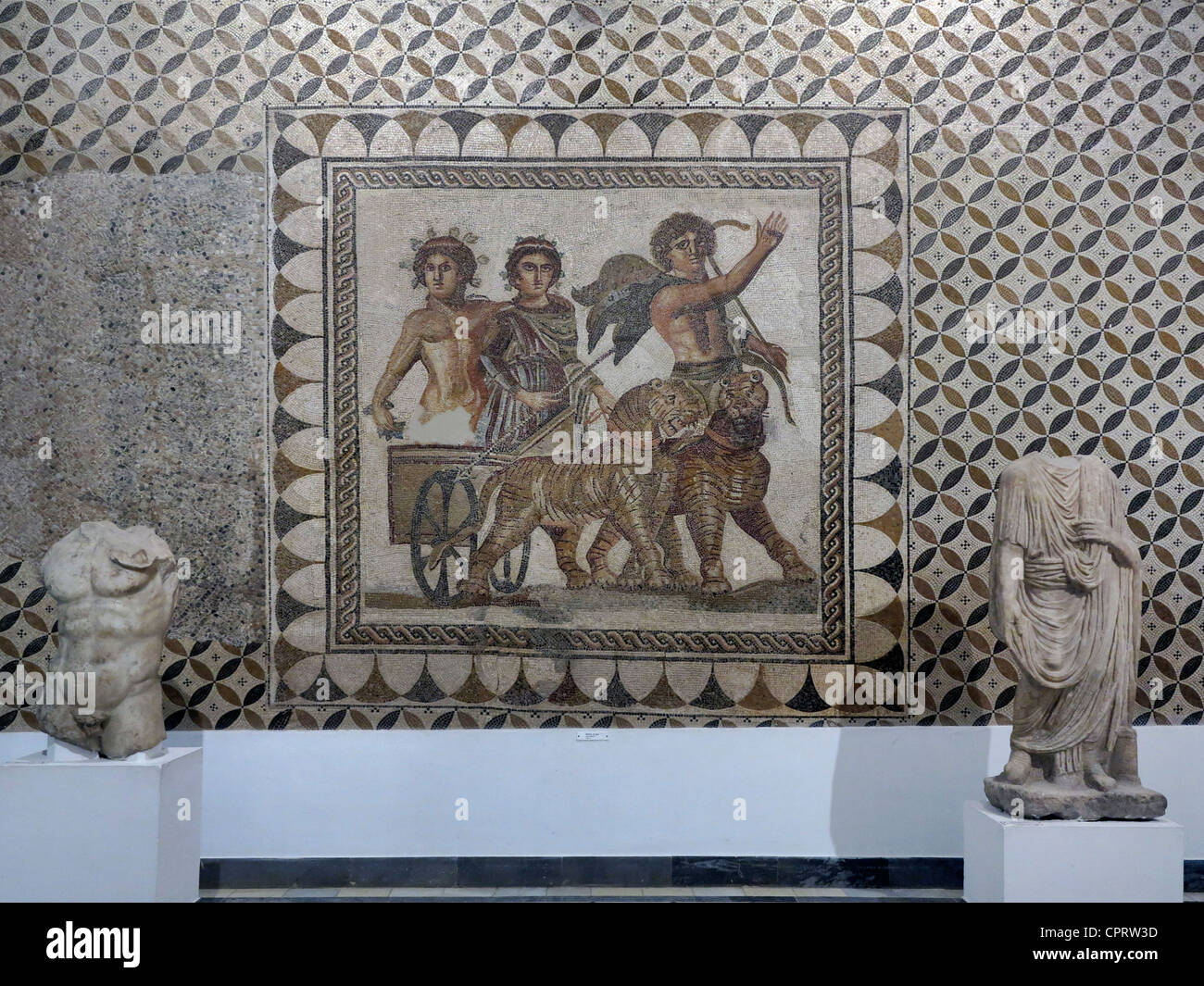 Triumph of Bacchus mosaic Seville Archeology Museum Spain Stock Photo ...