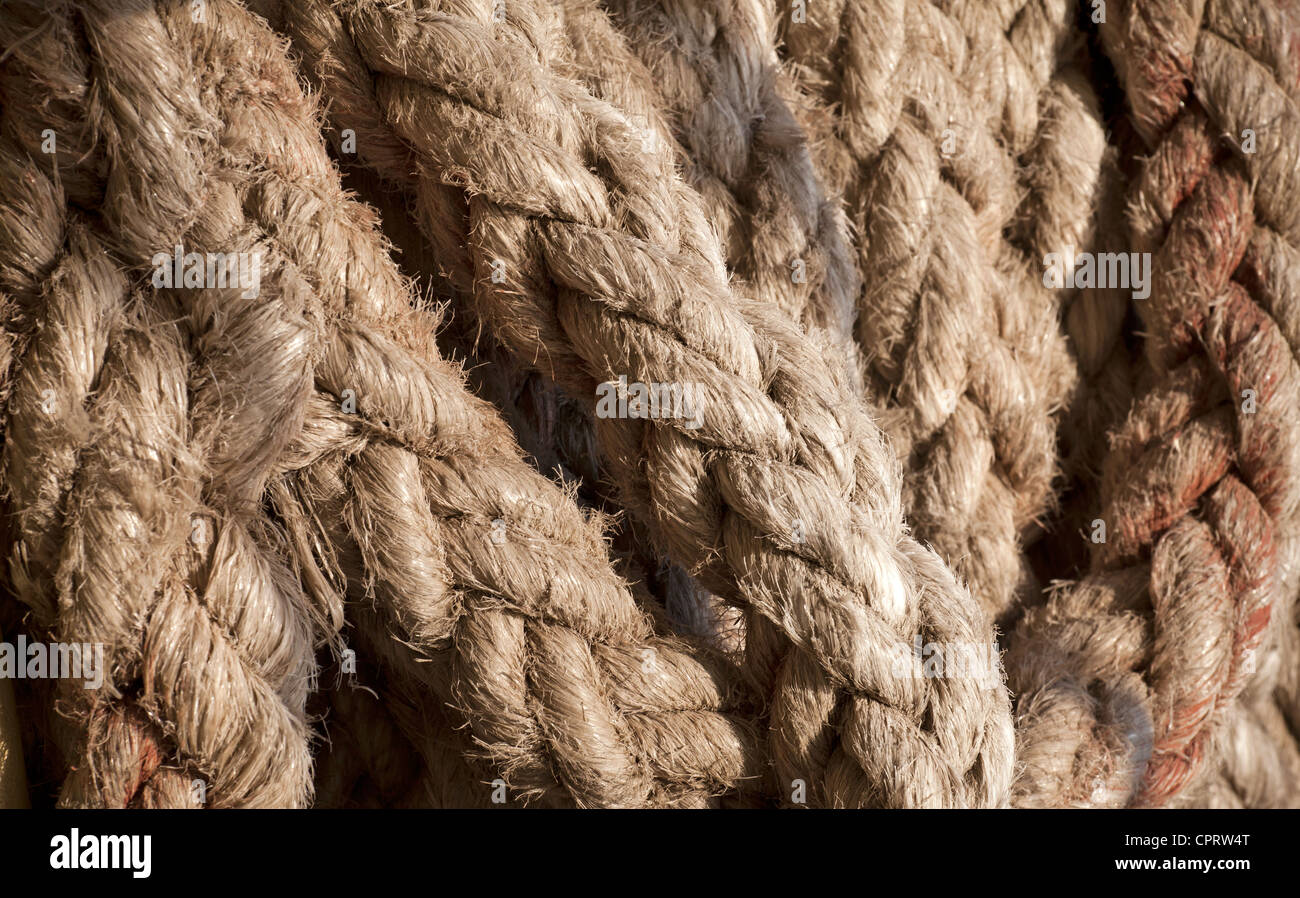 Closeup ship's rope texture Stock Photo - Alamy