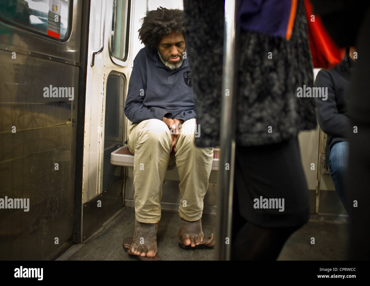 Barefoot Homeless Man High Resolution Stock Photography and Images - Alamy