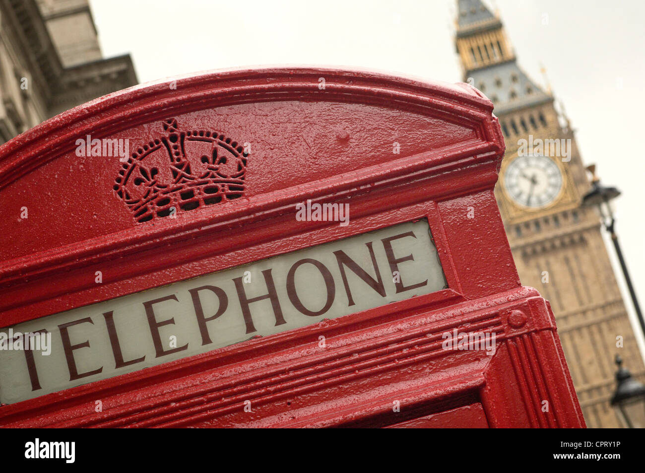 Big Ben clock tower and classic telephone booth in London Stock Photo ...