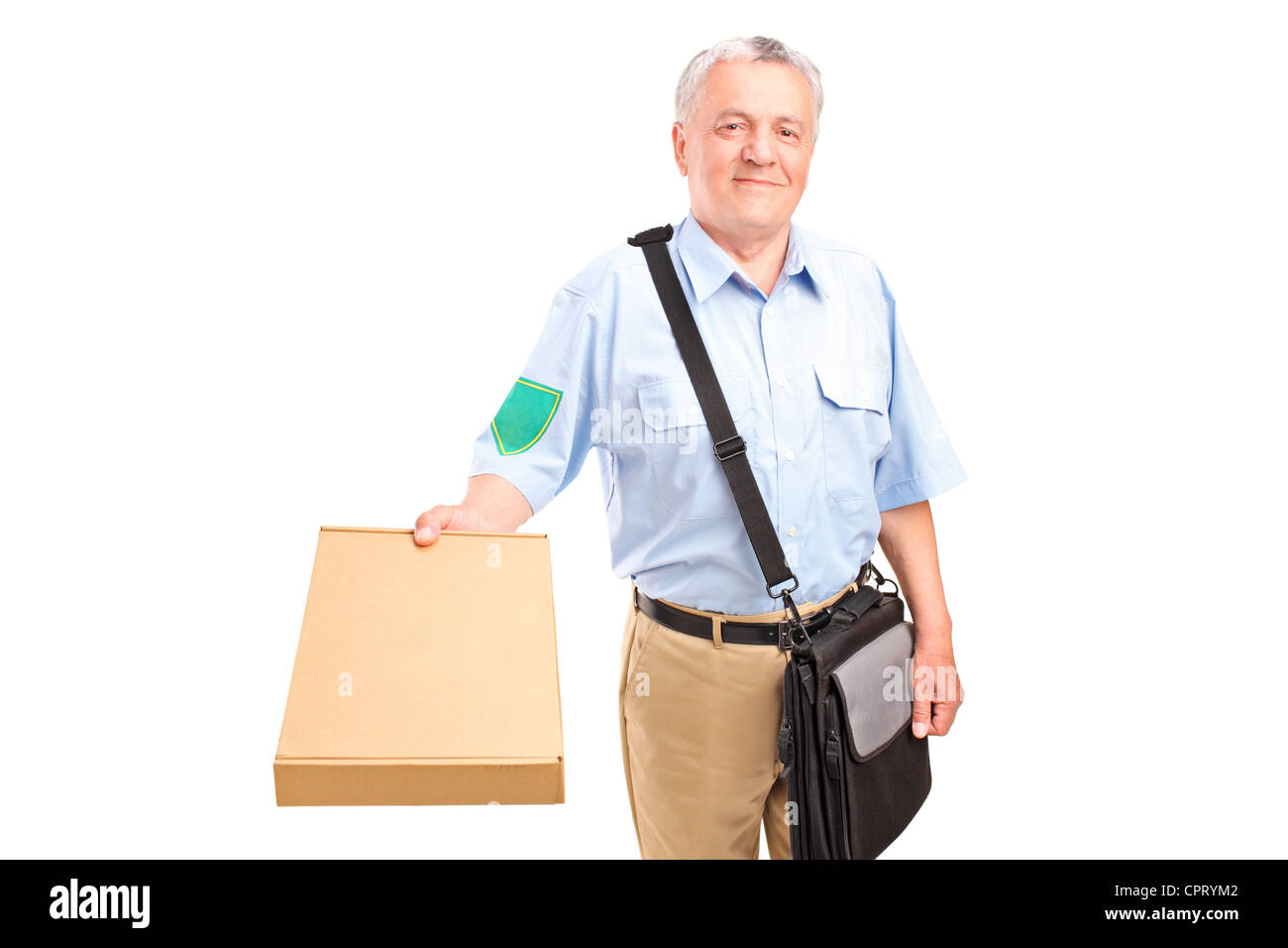 Postman delivering parcel hi-res stock photography and images - Alamy