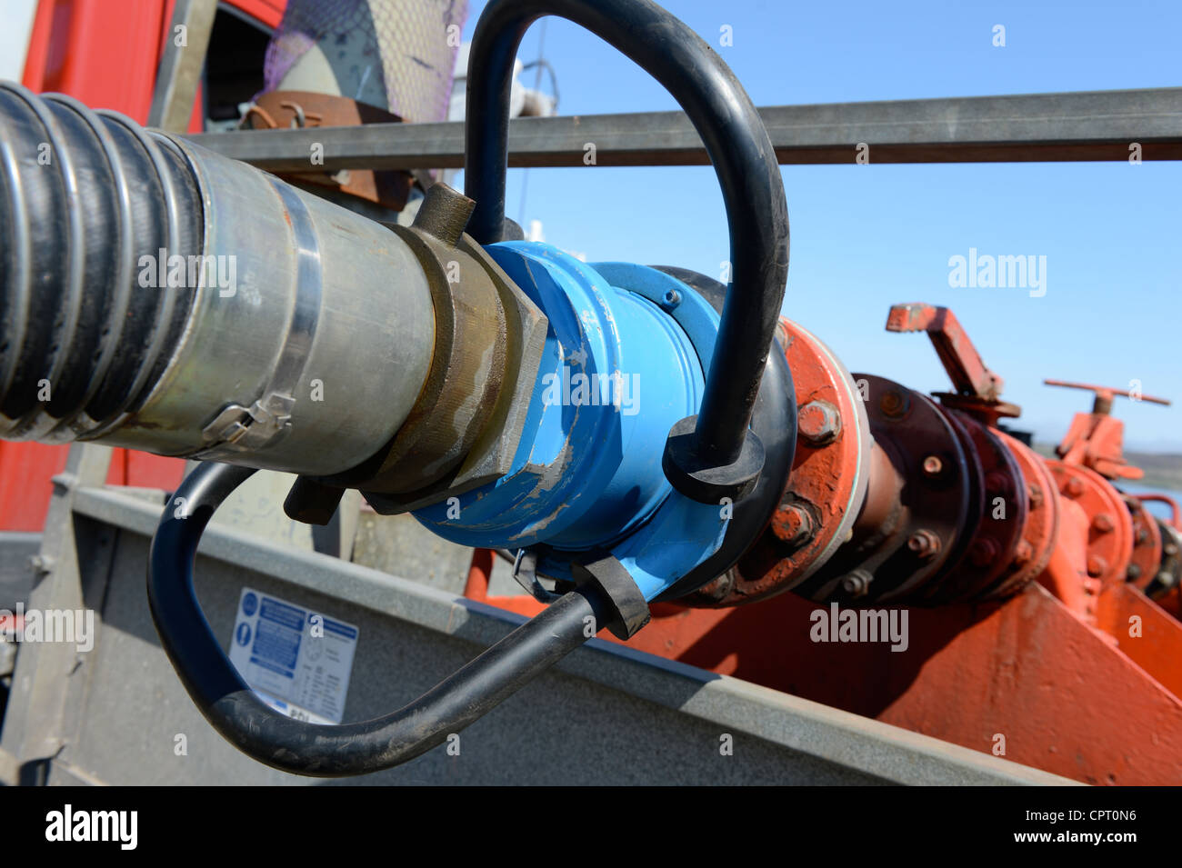 Ship Bunkering and Metering Marine Gas Oil at Lerwick Shetland Stock ...