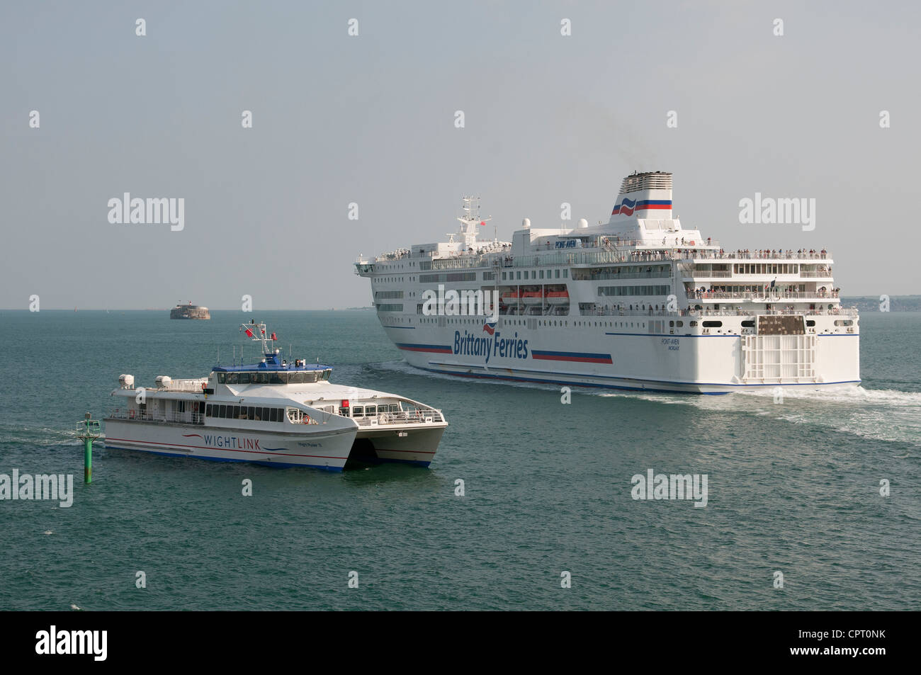 Wightlink passenger ferry Wight Ryder II inbound to Portsmouth UK ...