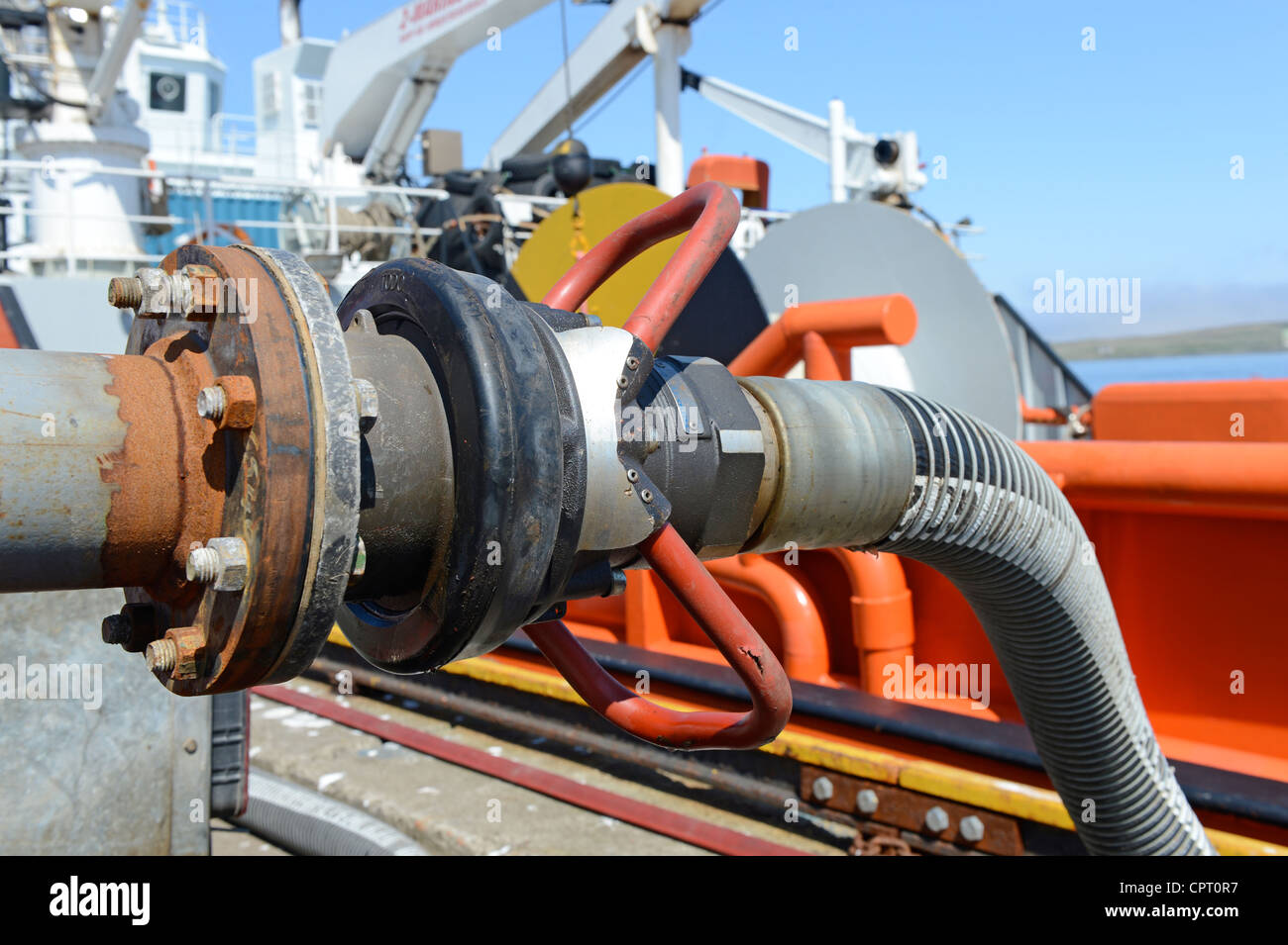 Ship Bunkering and Metering Marine Gas Oil at Lerwick Shetland Stock ...