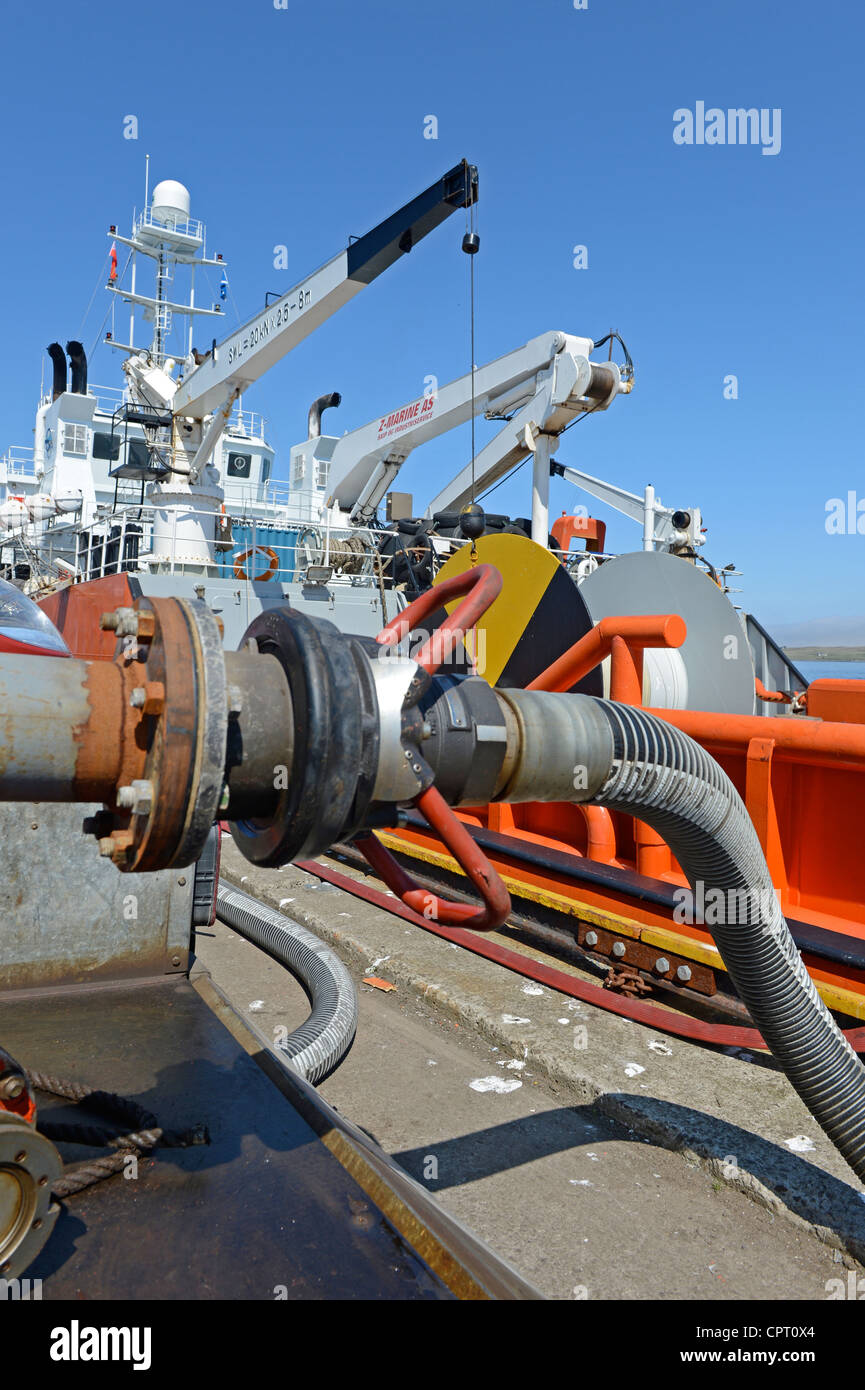 Ship Bunkering and Metering Marine Gas Oil at Lerwick Shetland Stock ...