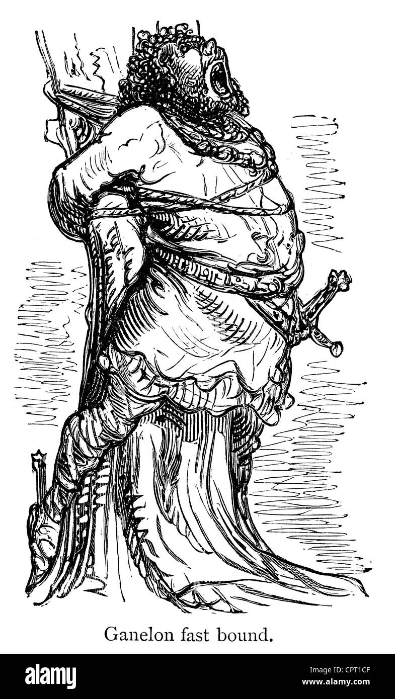 Ganelon fast bound. Illustration from the Legend of Croquemitaine by ...
