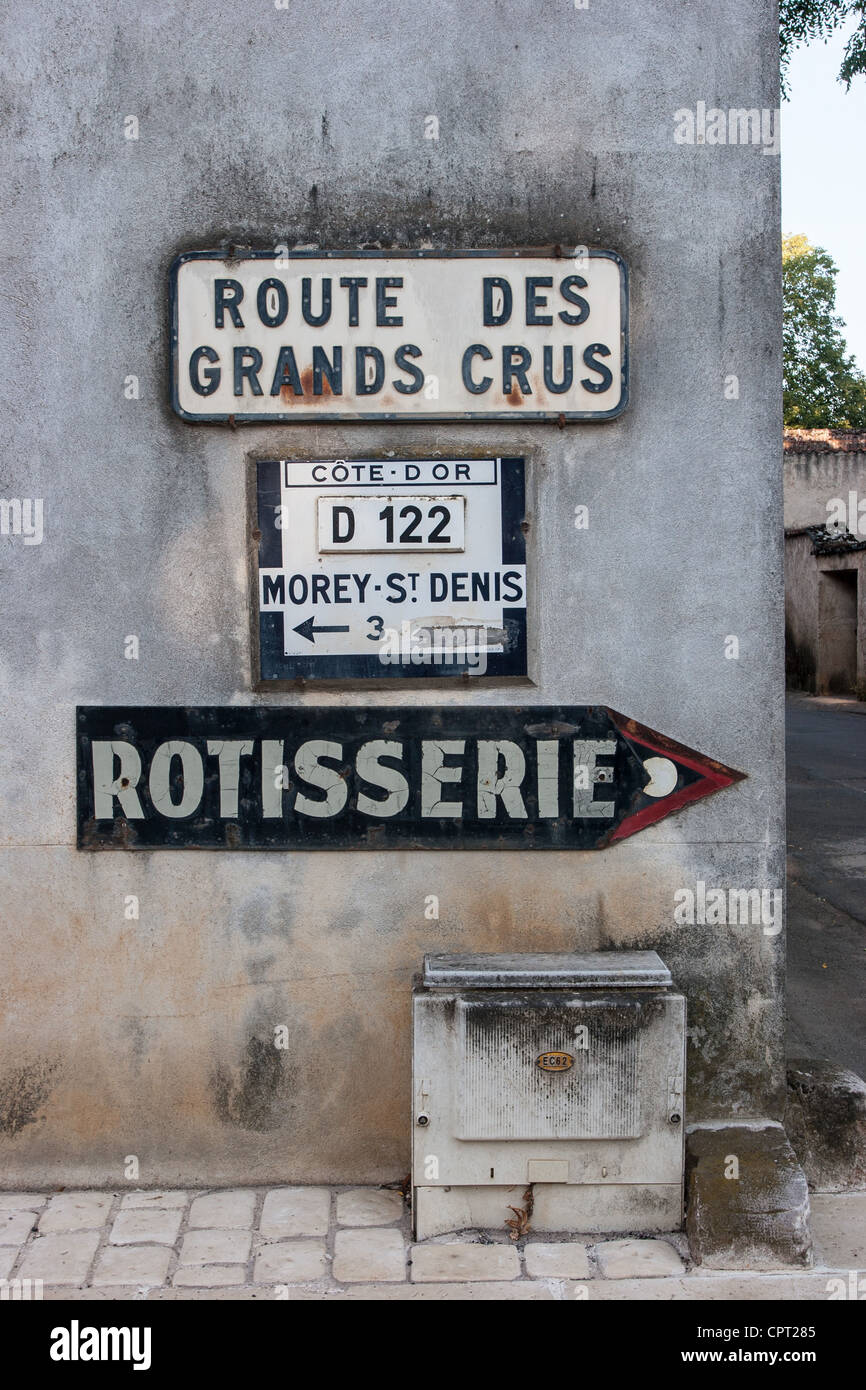 Road signs in french village hi-res stock photography and images - Alamy