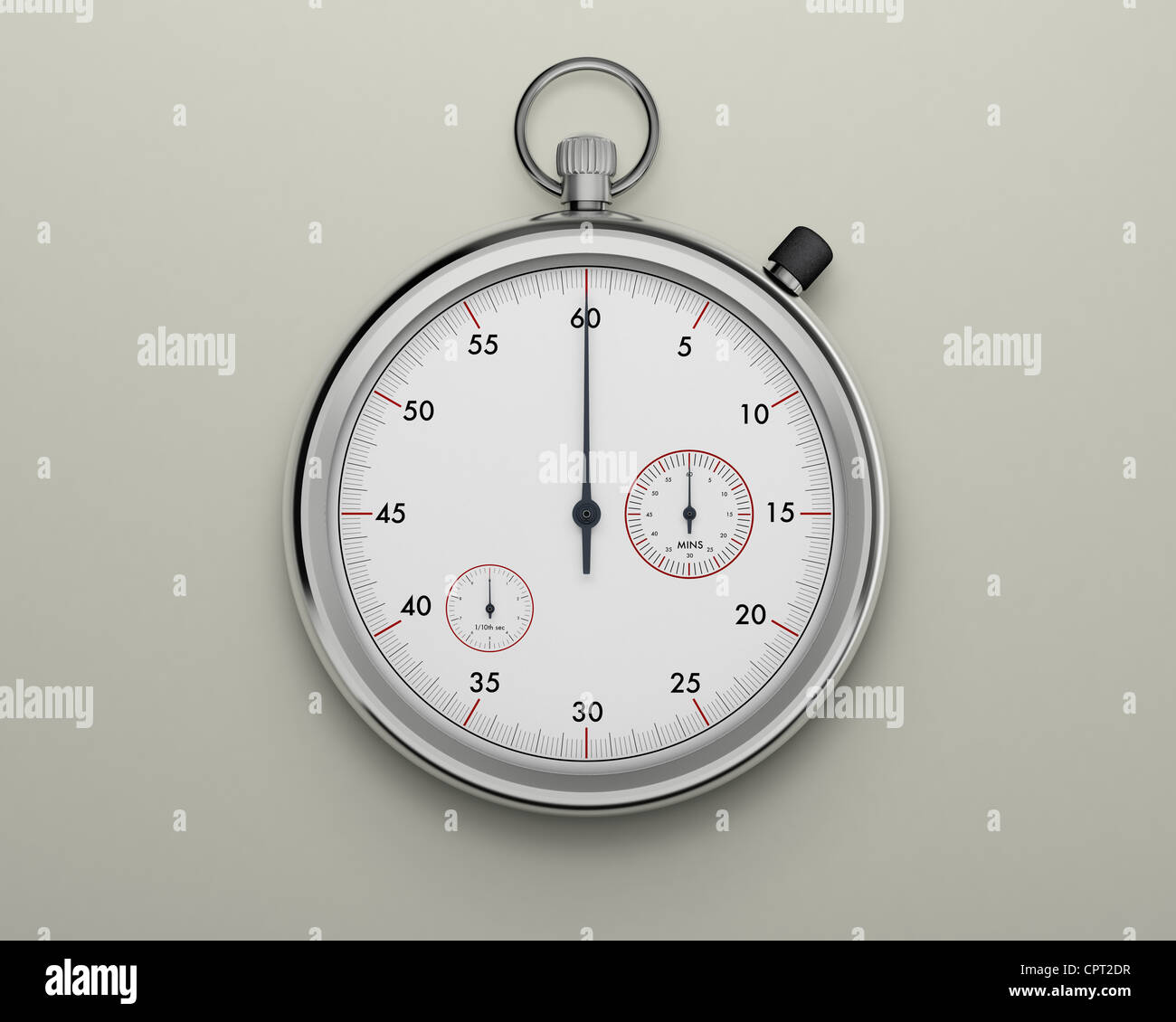 photorealistic 3d illustration of a timing stopwatch on a neutral ...