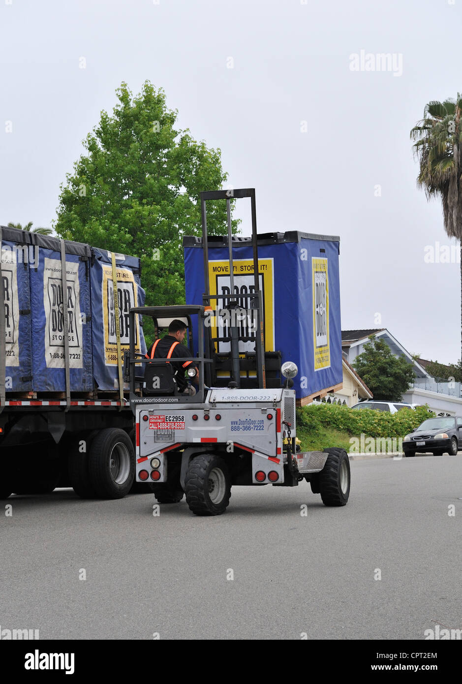 forklift, storage containers 120530 30432 Stock Photo - Alamy