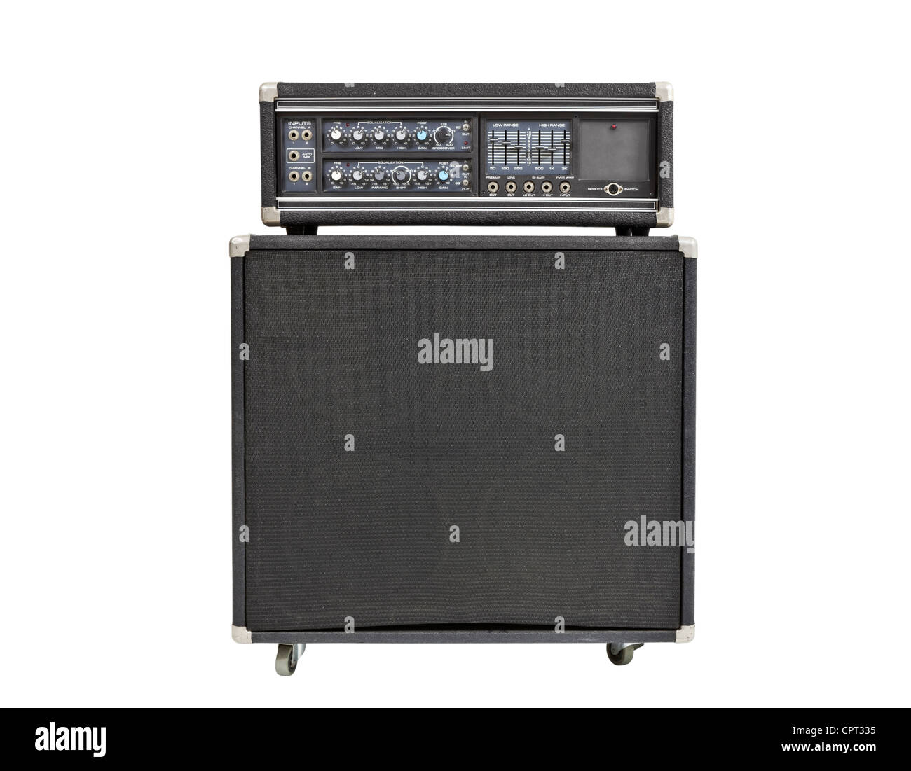 Vintage rock and roll bass amplifier isolated on white Stock Photo - Alamy