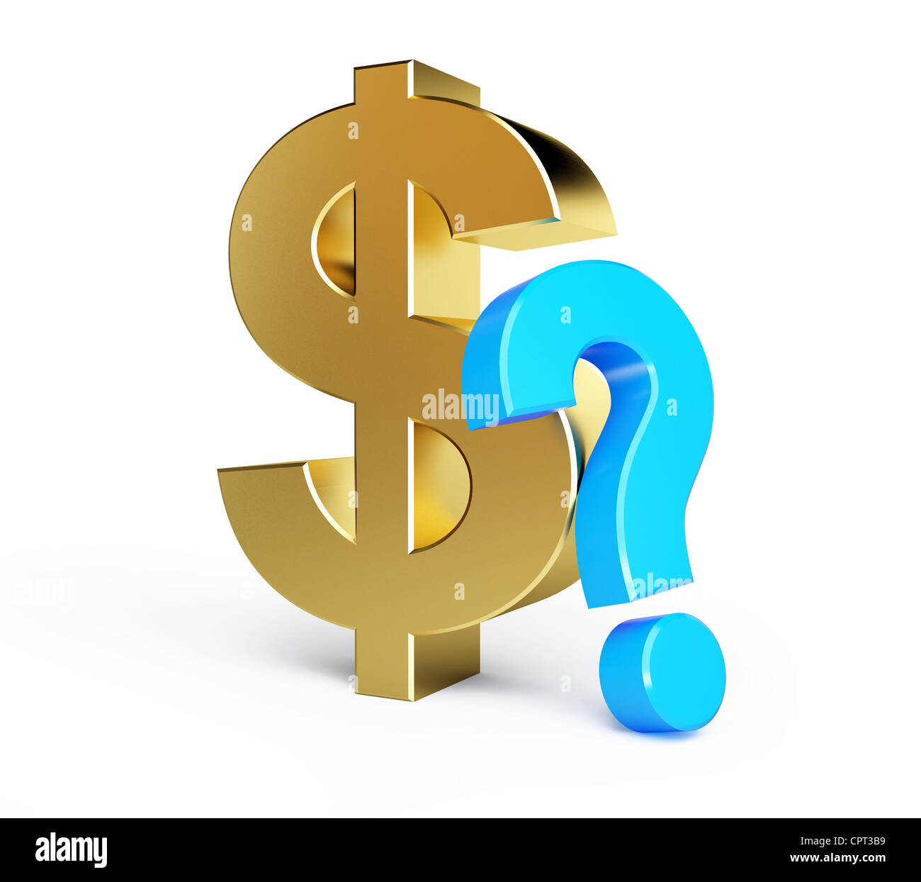 dollar question mark isolated on a white background Stock Photo - Alamy