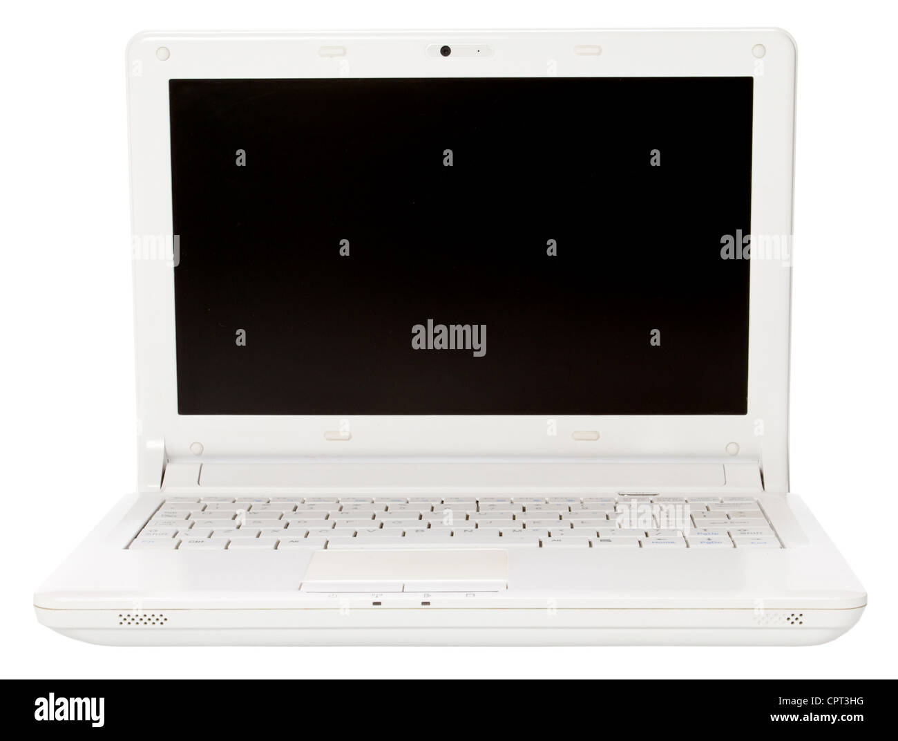 White open laptop on white background Stock Photo - Alamy