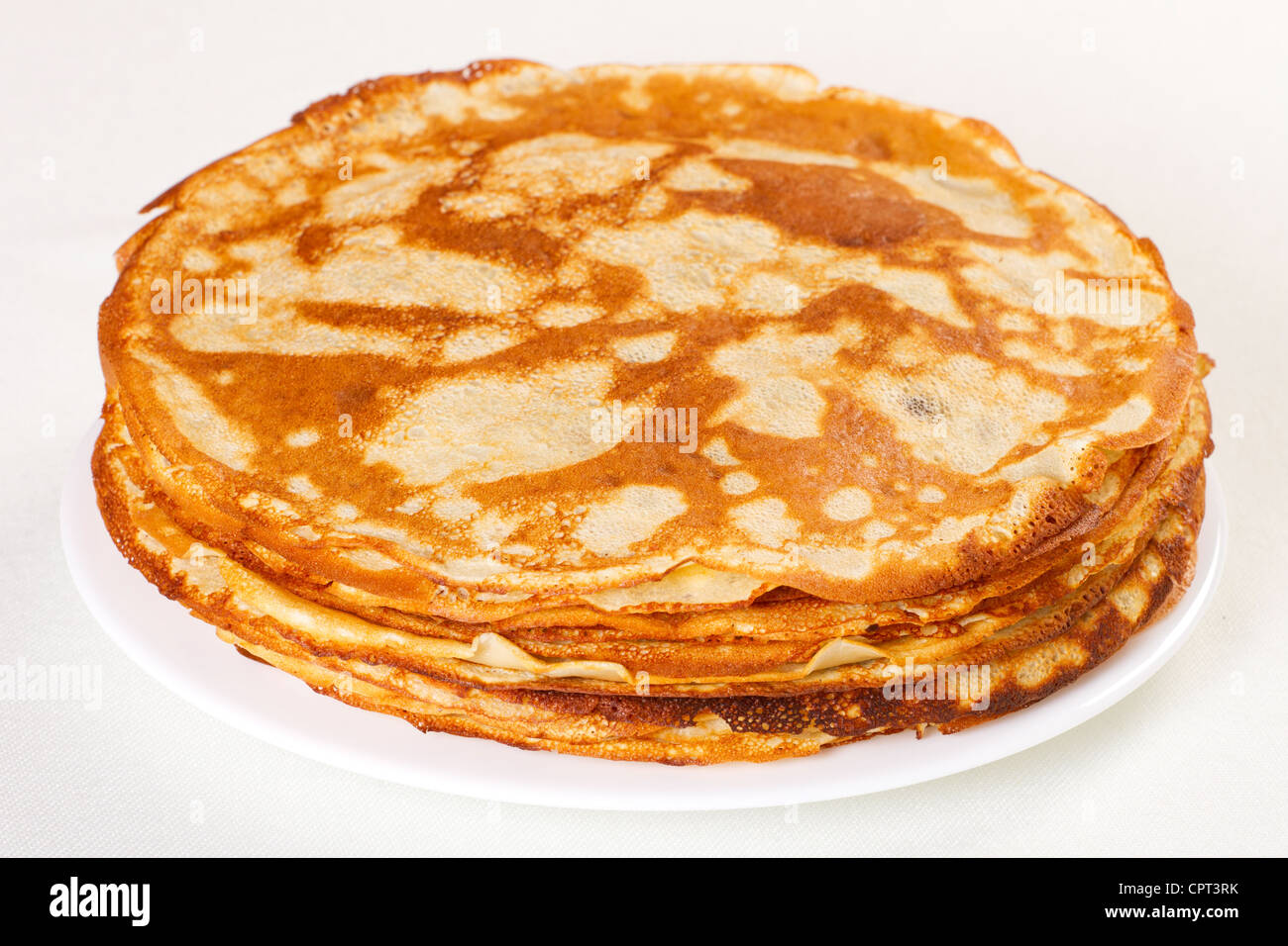 Stack of pancakes isolated on white background Stock Photo - Alamy