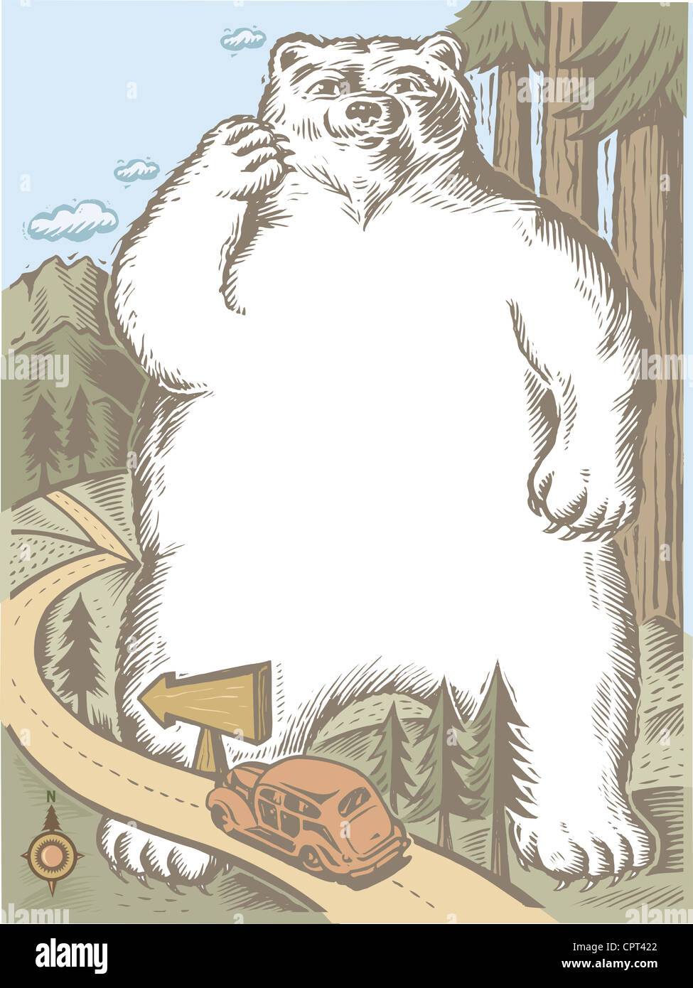 A giant bear standing near a road Stock Photo - Alamy