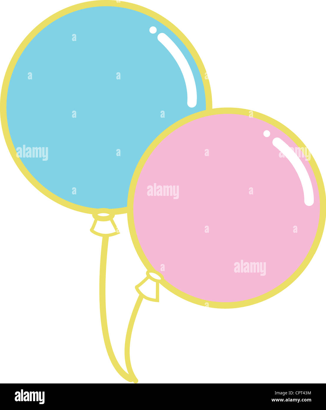 A blue and a pink balloon Stock Photo - Alamy