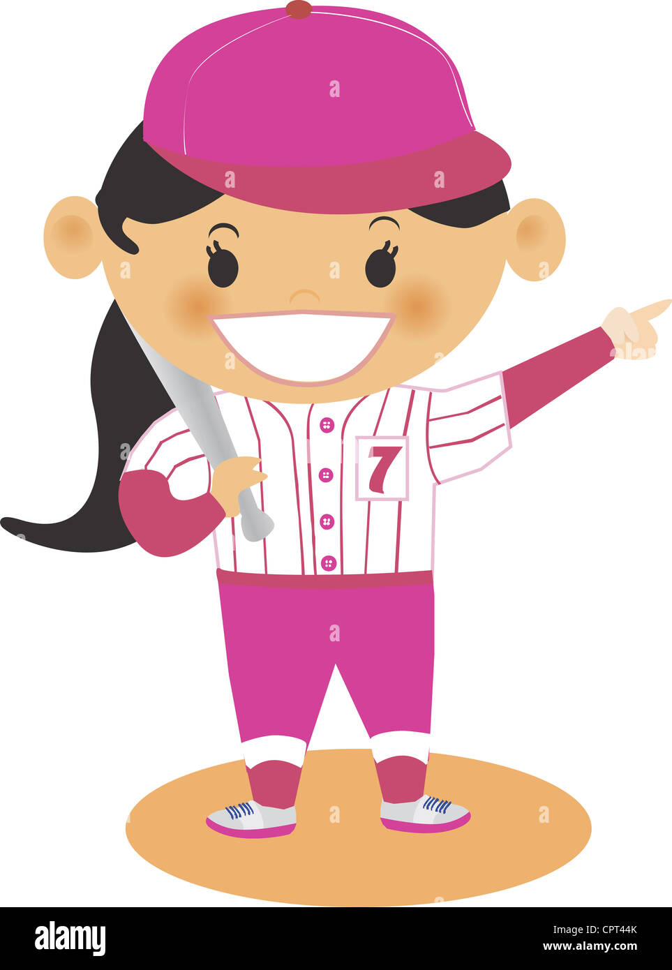 A girl playing baseball Stock Photo - Alamy