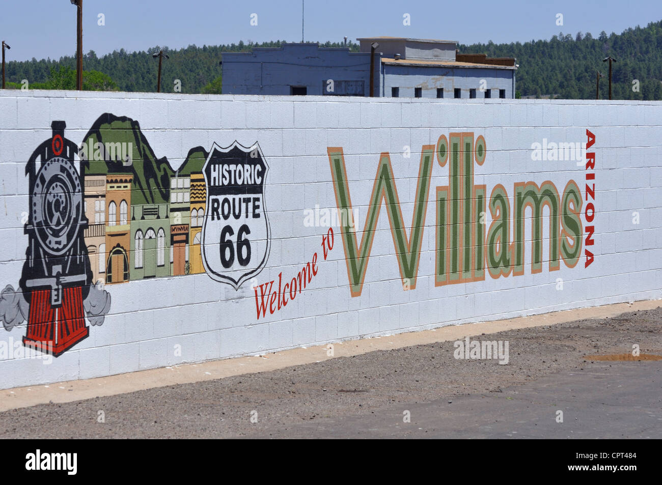 Welcome sign in Williams, Arizona (old Route 66 town Stock Photo - Alamy