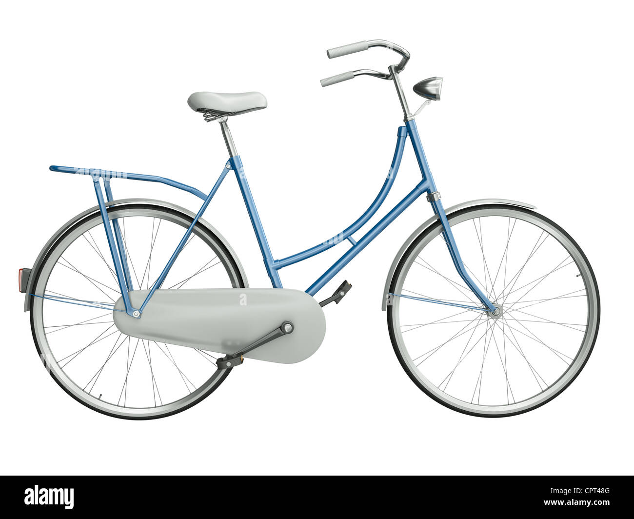 Blue bicycle isolated on white background. 3D render Stock Photo - Alamy