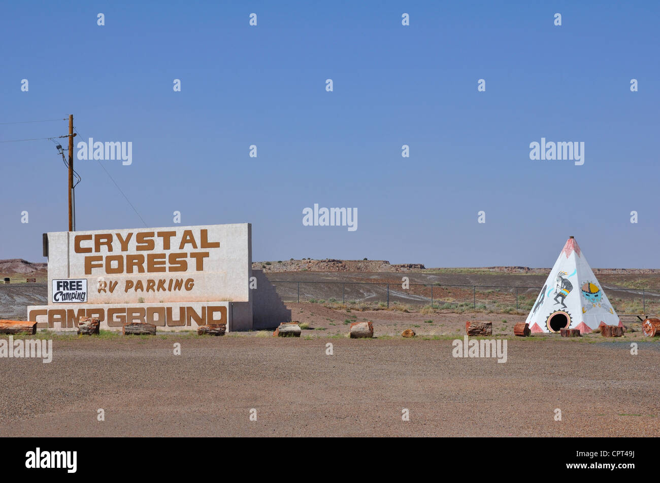 Crystal Forest RV park, Petrified Forest National Park, Arizona, USA ...