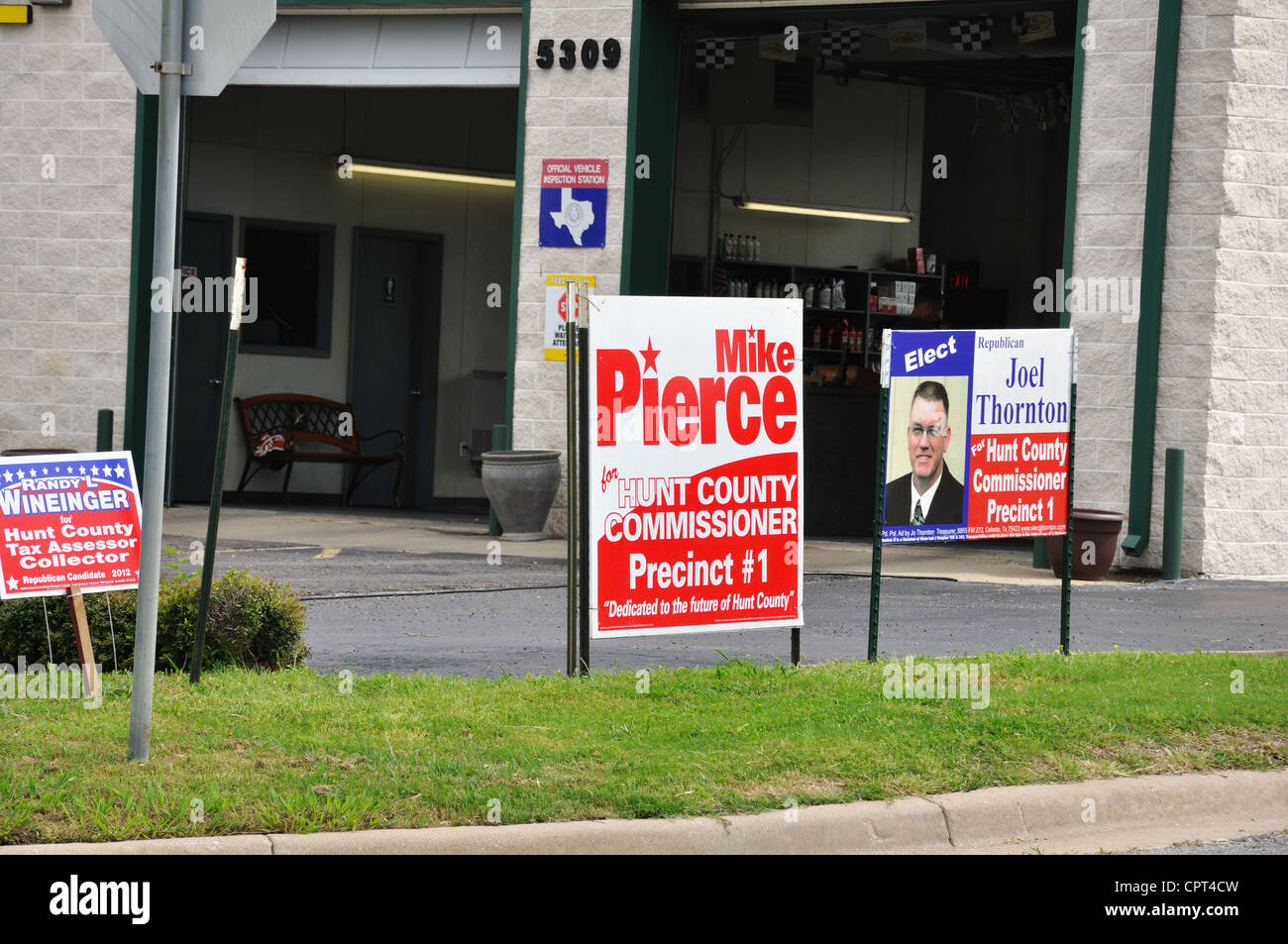 Election campaign signs, Texas, USA Stock Photo - Alamy