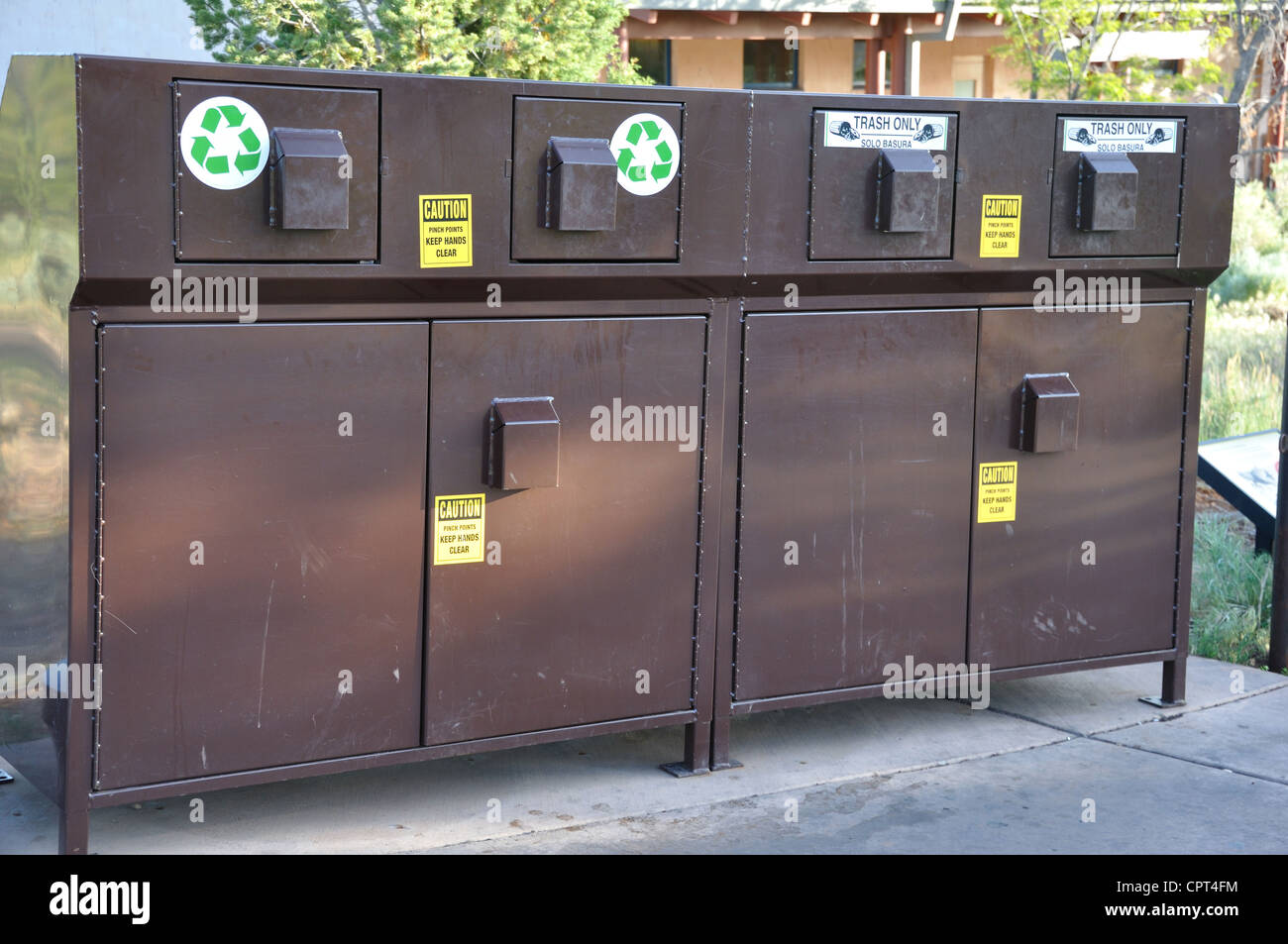 Recycling garbage bins, Grand Canyon, USA Stock Photo - Alamy