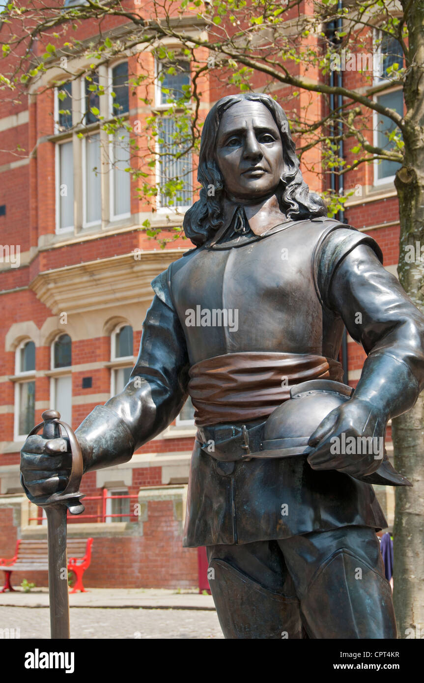 Statue of Colonel Robert Duckenfield (1619-89). Outside the Town Hall ...