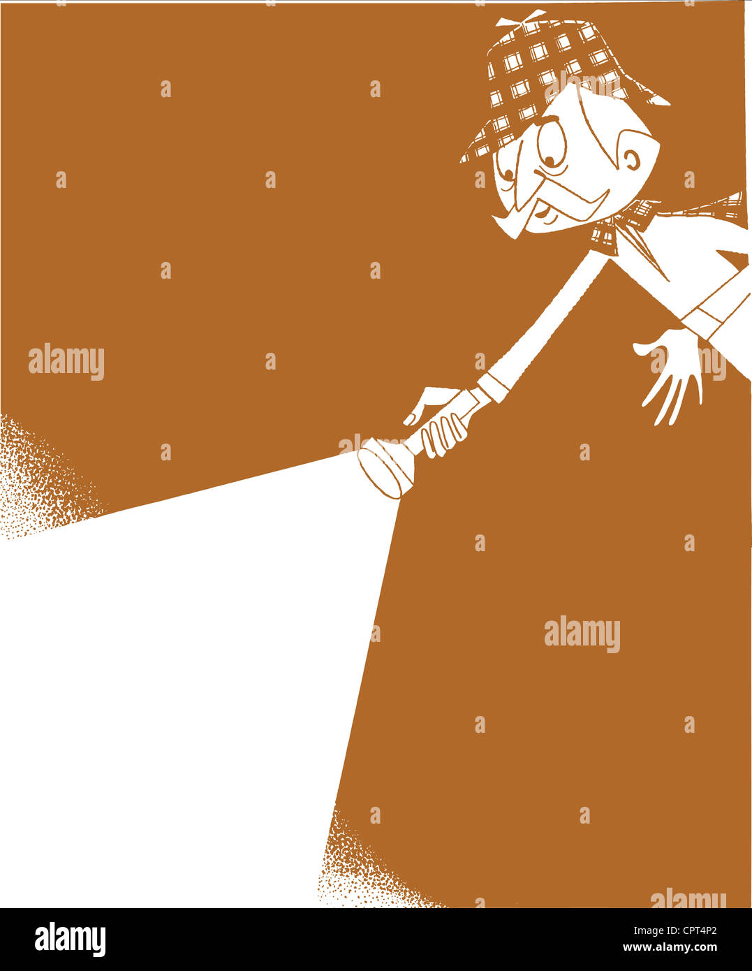 A detective pointing with a flashlight Stock Photo - Alamy