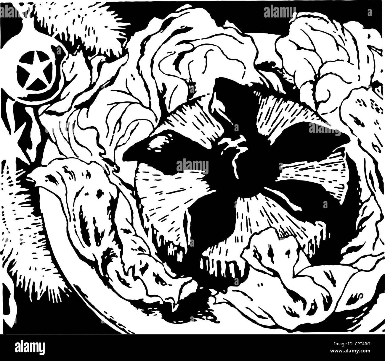 Christmas dessert illustration Black and White Stock Photos & Images ...