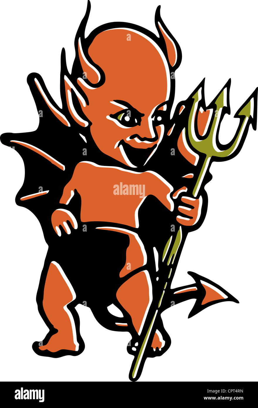 A devil with a pitch fork Stock Photo - Alamy