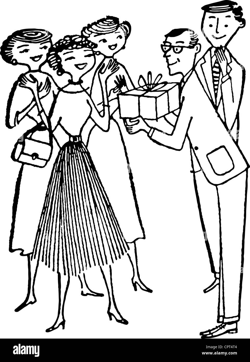 Present for woman Black and White Stock Photos & Images - Alamy