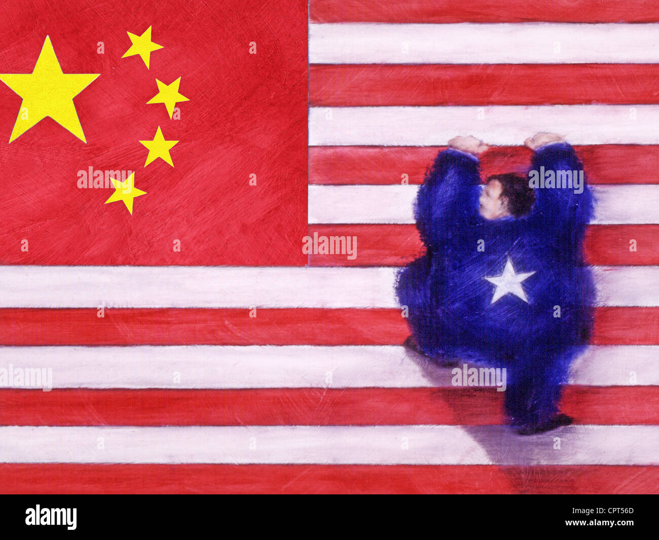 Usa Flags Over China