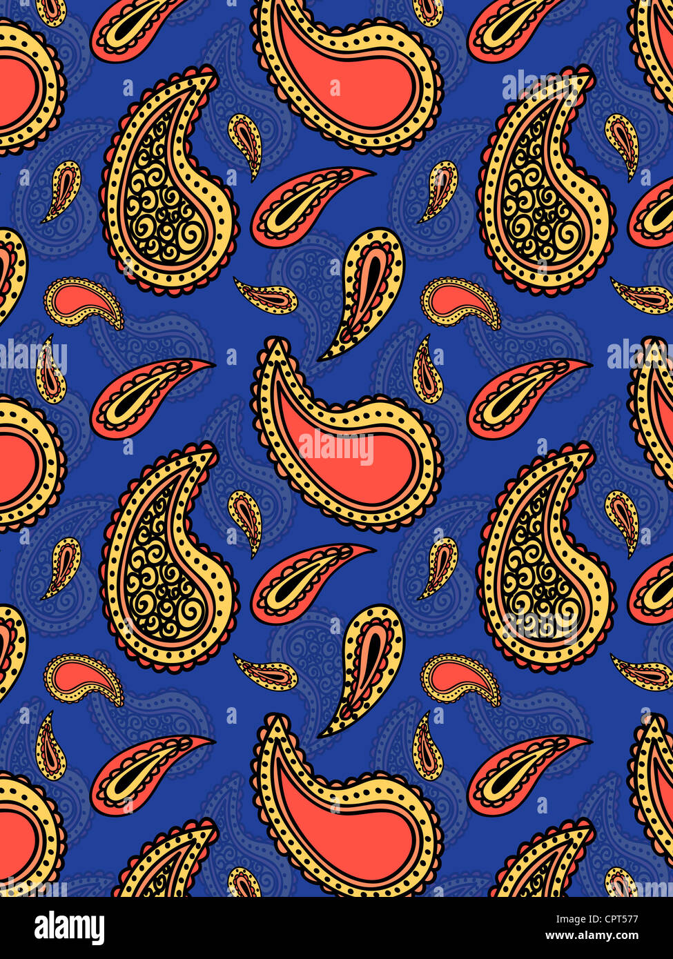 Orange paisley pattern hi-res stock photography and images - Alamy