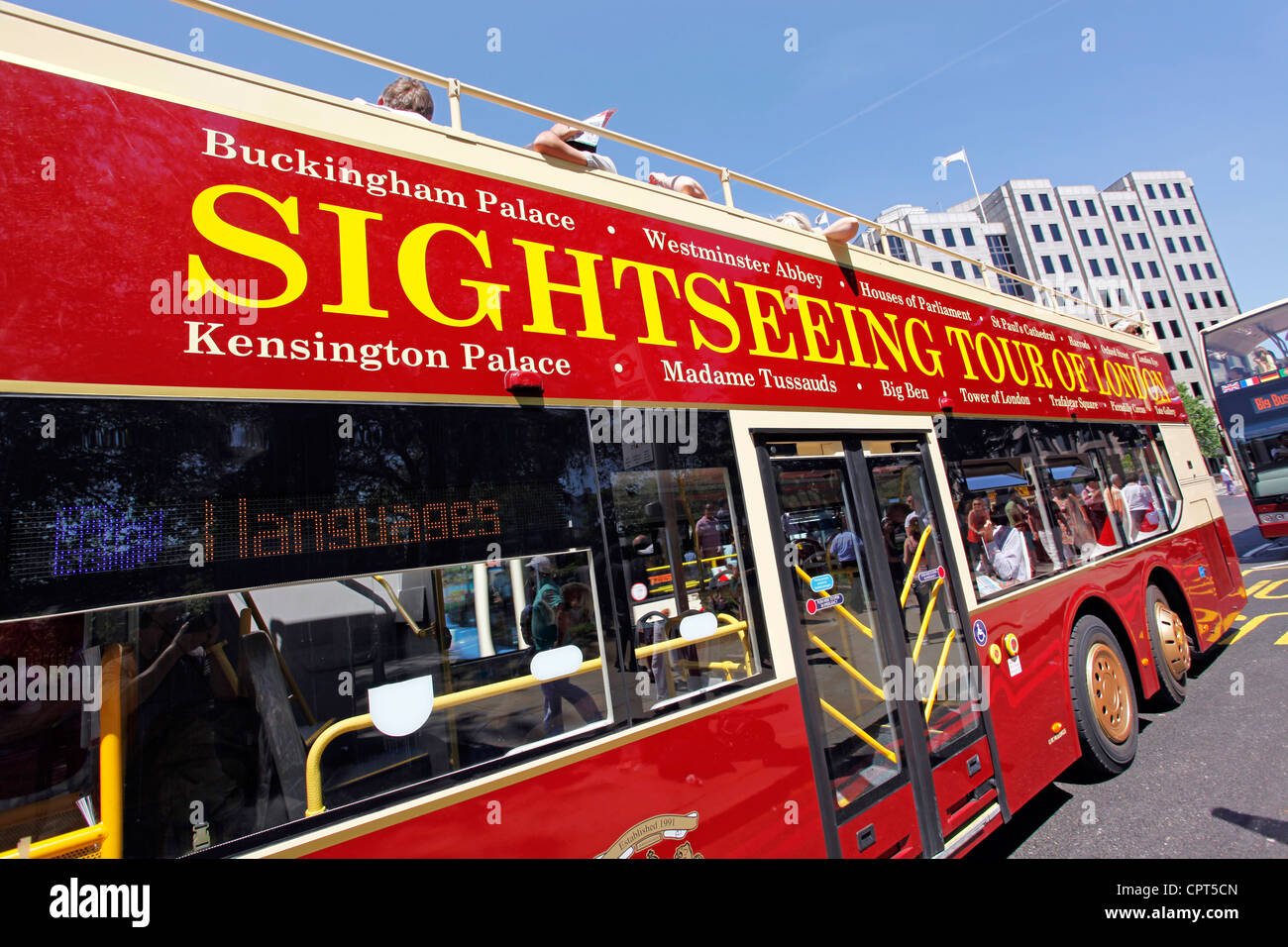 Double decker tourist Sightseeing tour bus, London, England Stock Photo ...