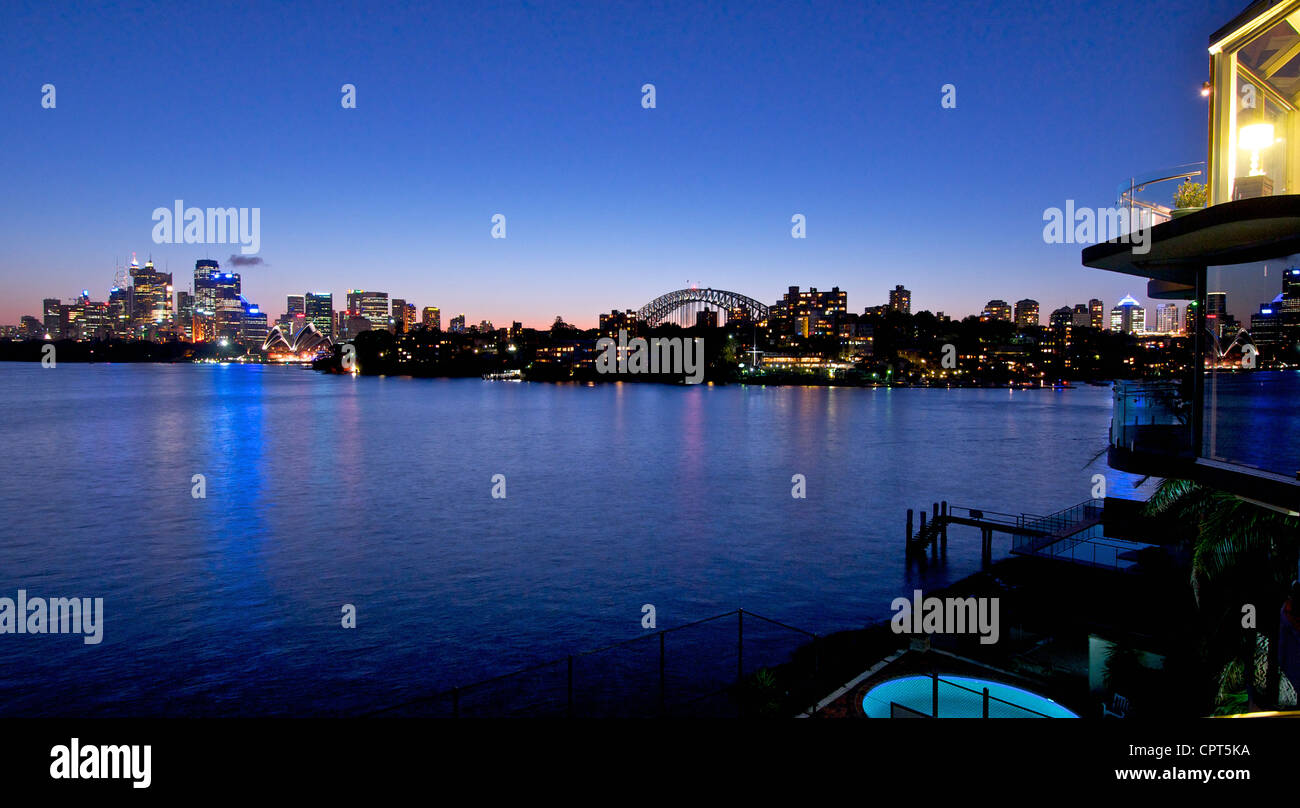 Sydney harbour at dusk Australia Stock Photo - Alamy