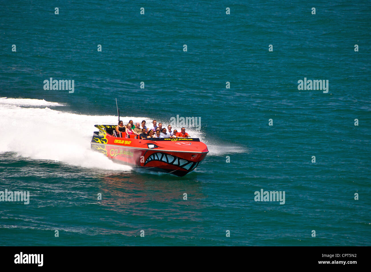Oz Jet boat in Sydney Harbour Australia Stock Photo - Alamy