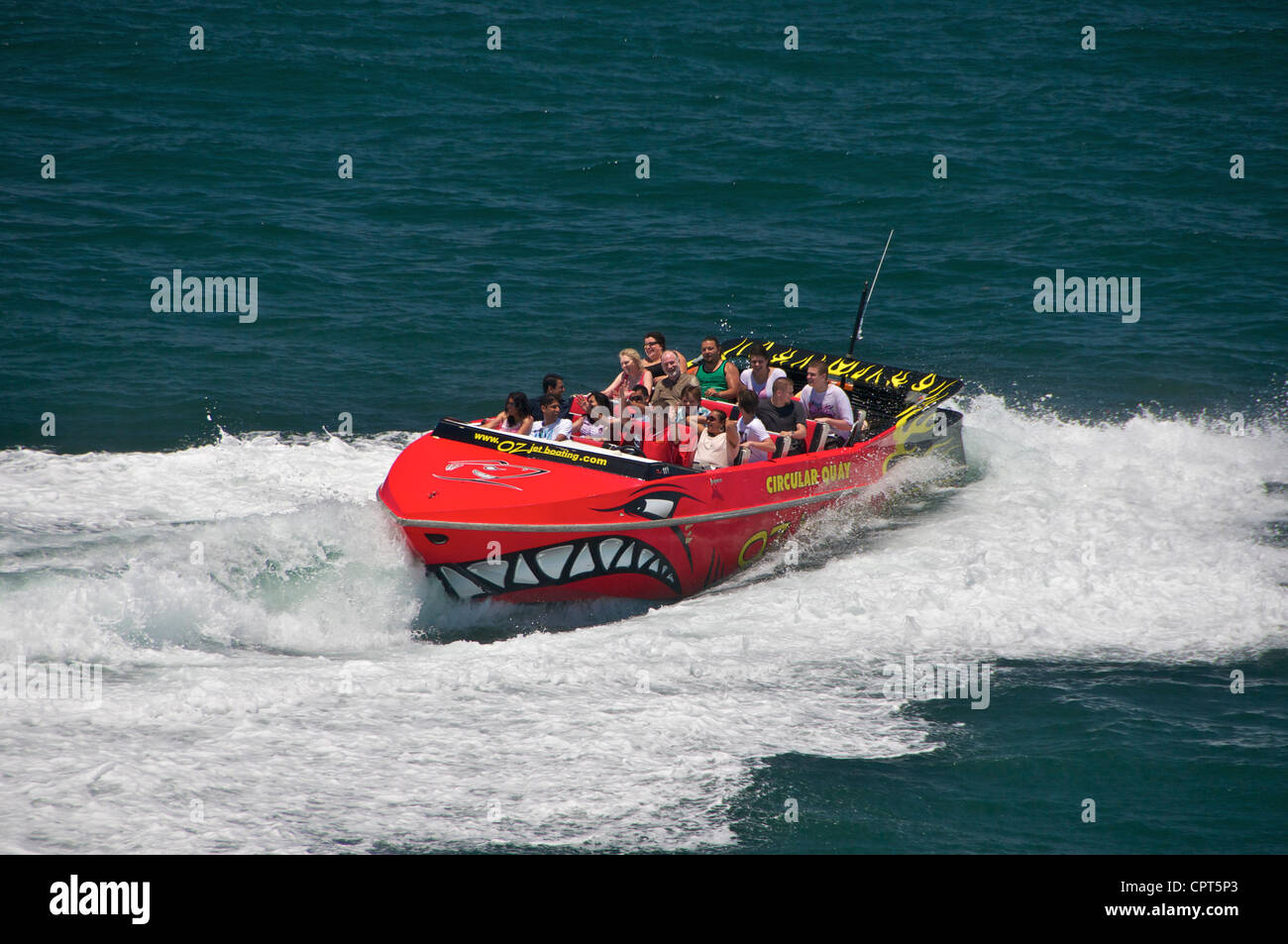 Oz Jet boat in Sydney Harbour Australia Stock Photo - Alamy