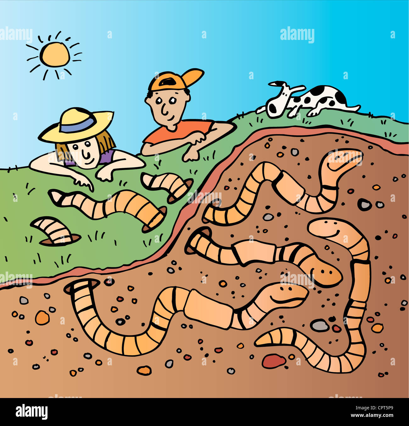 Earthworms children hi-res stock photography and images - Alamy