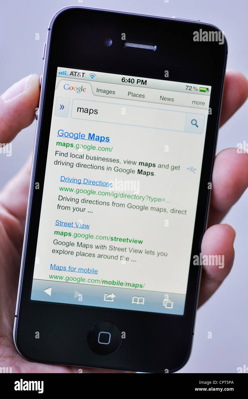 iPhone - Google maps Stock Photo - Alamy