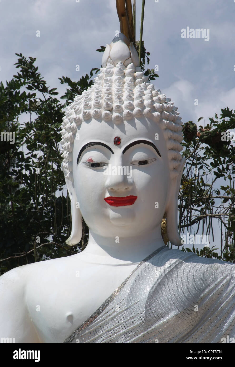 Beautiful White Buddha statue in Chumphon, Thailand Stock Photo - Alamy