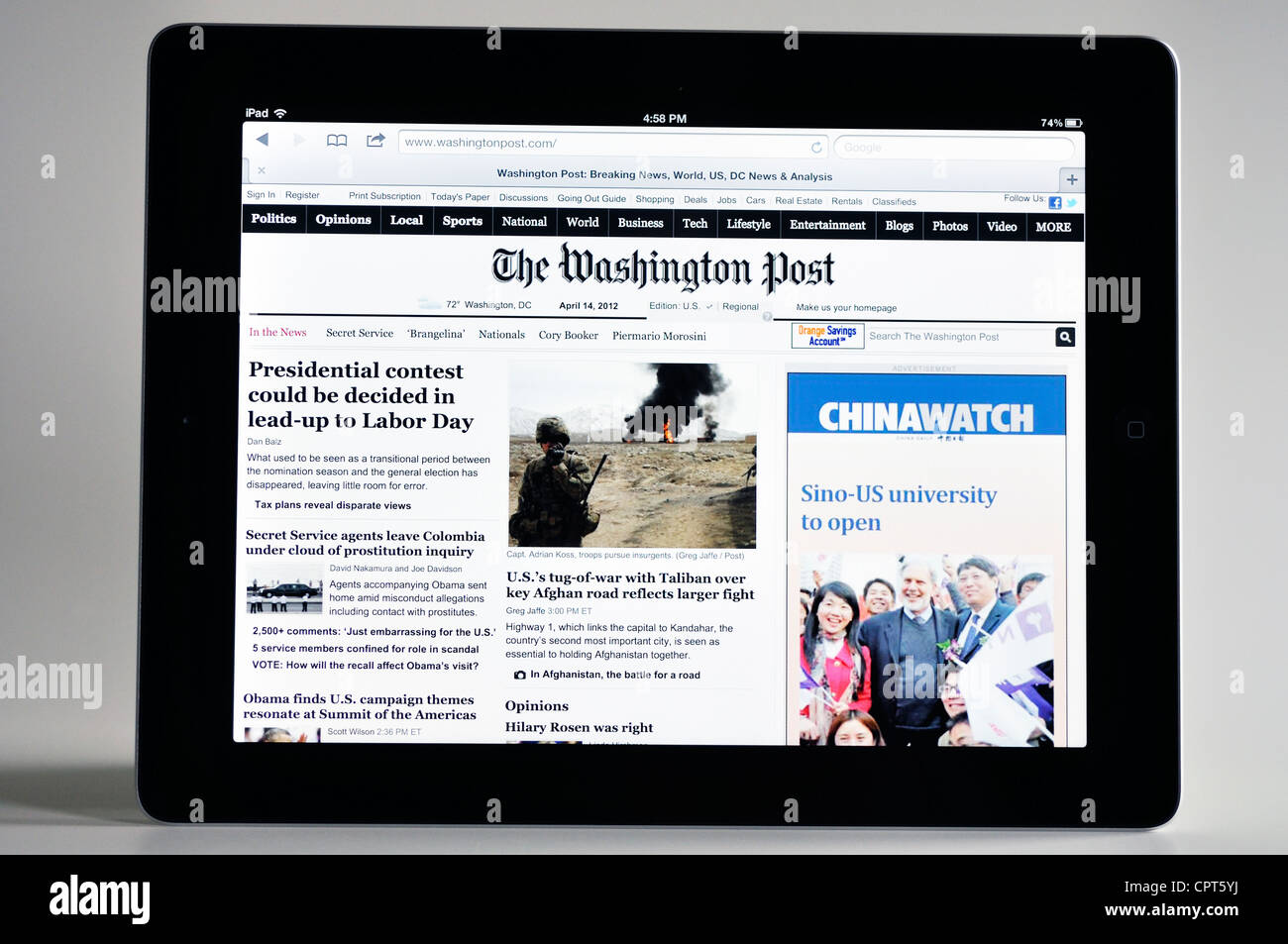 Washington post website screen hi-res stock photography and images - Alamy
