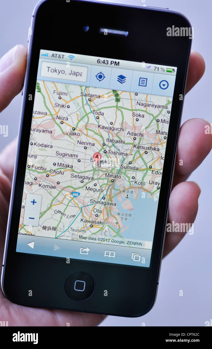 iPhone - Tokyo map Stock Photo - Alamy
