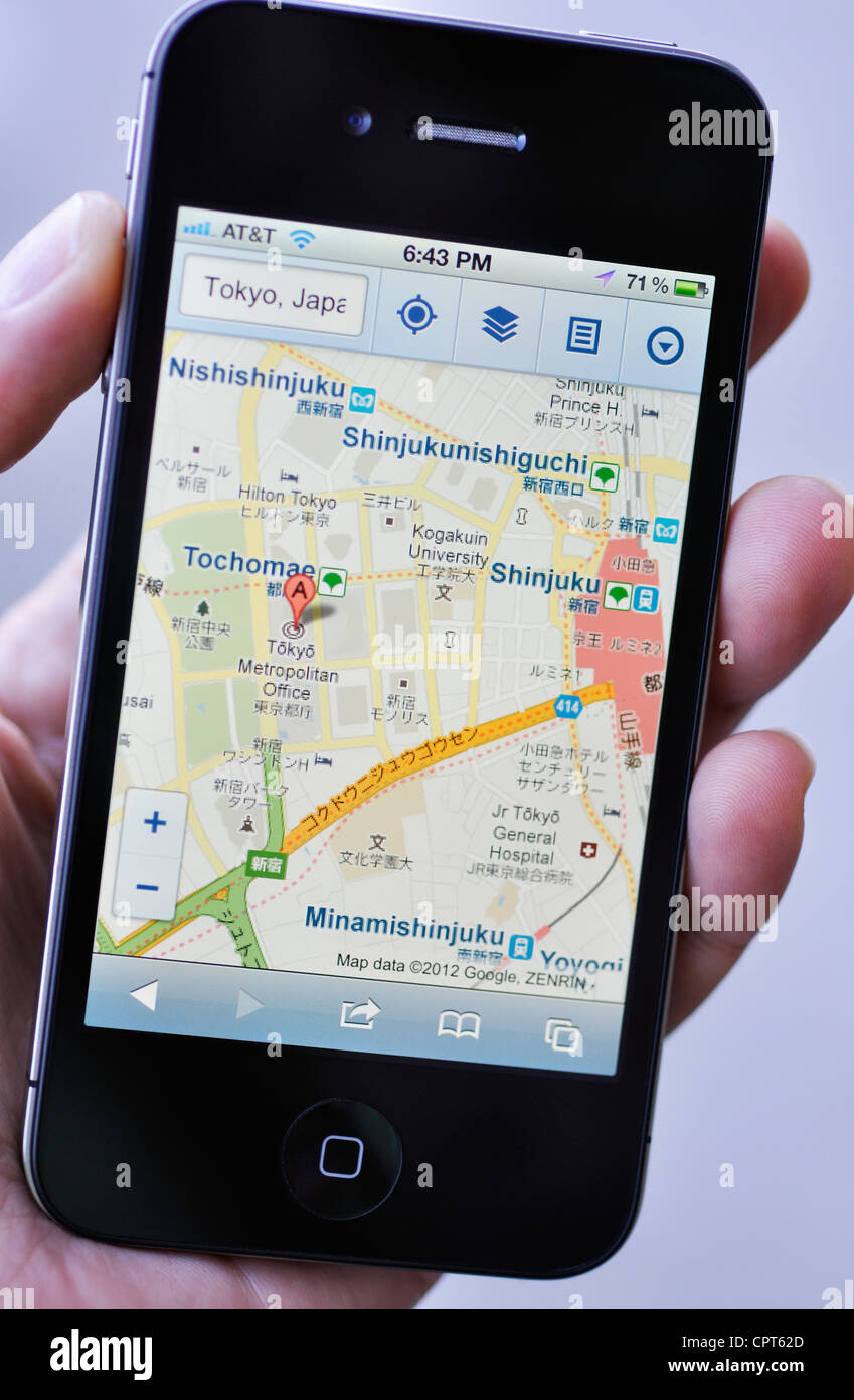 iPhone - Tokyo map Stock Photo - Alamy