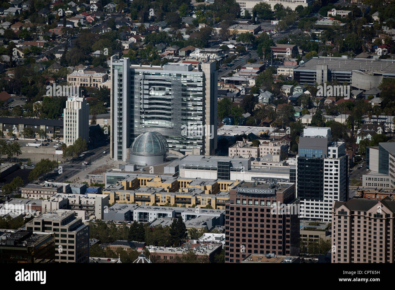 aerial photograph Civic Center San Jose, Santa Clara, California Stock ...