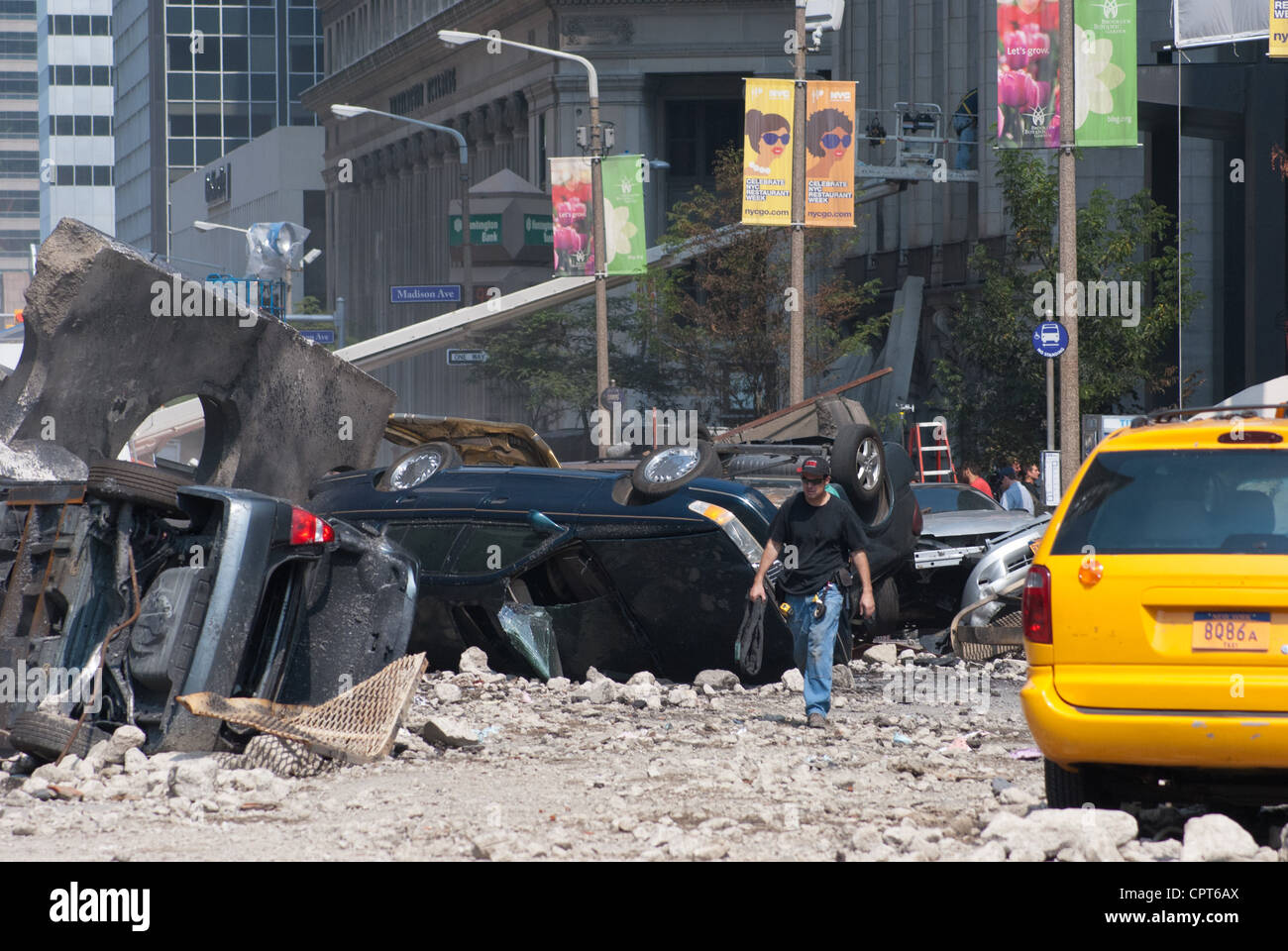 Film crew prepares for shooting of next scene of The Avengers (2012 ...