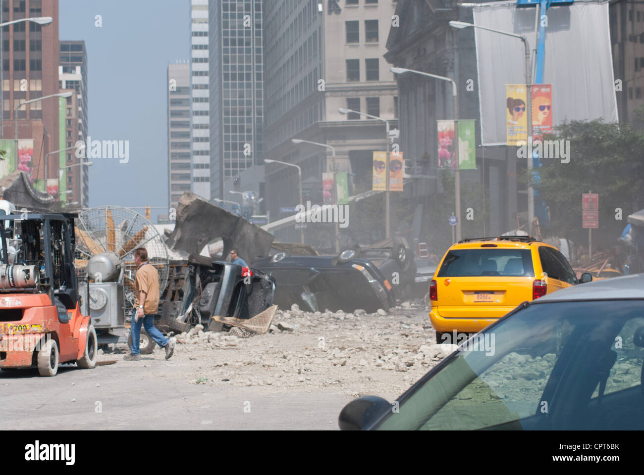 Film crew prepares for shooting of next scene of The Avengers (2012 ...