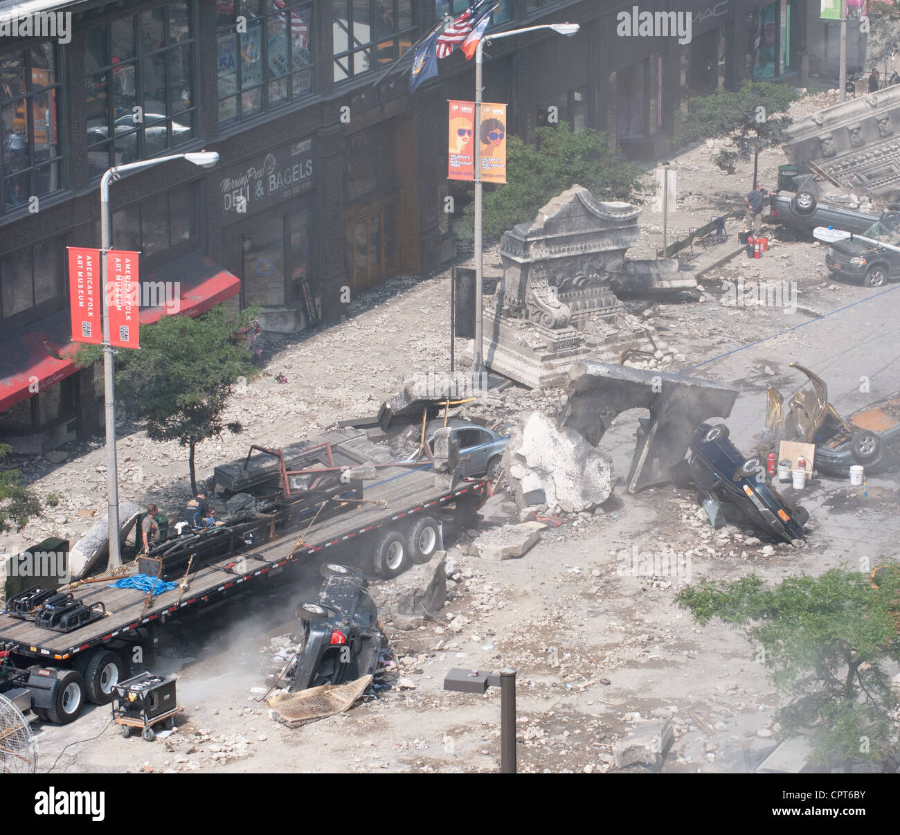 Film crew prepares for shooting of next scene of The Avengers (2012 ...