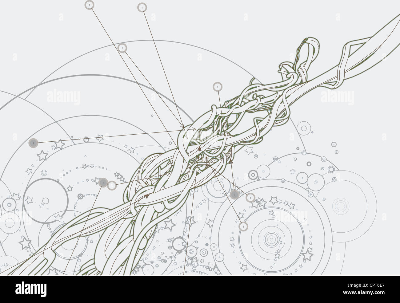An abstract line art image of tangled cord Stock Photo - Alamy