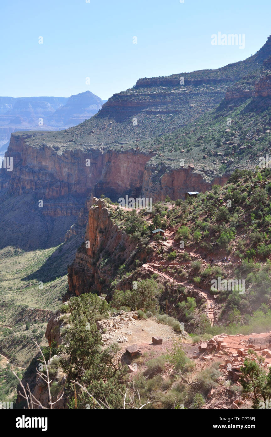 Hiking along Bright Angel Trail, Grand Canyon, Arizona, USA Stock Photo ...