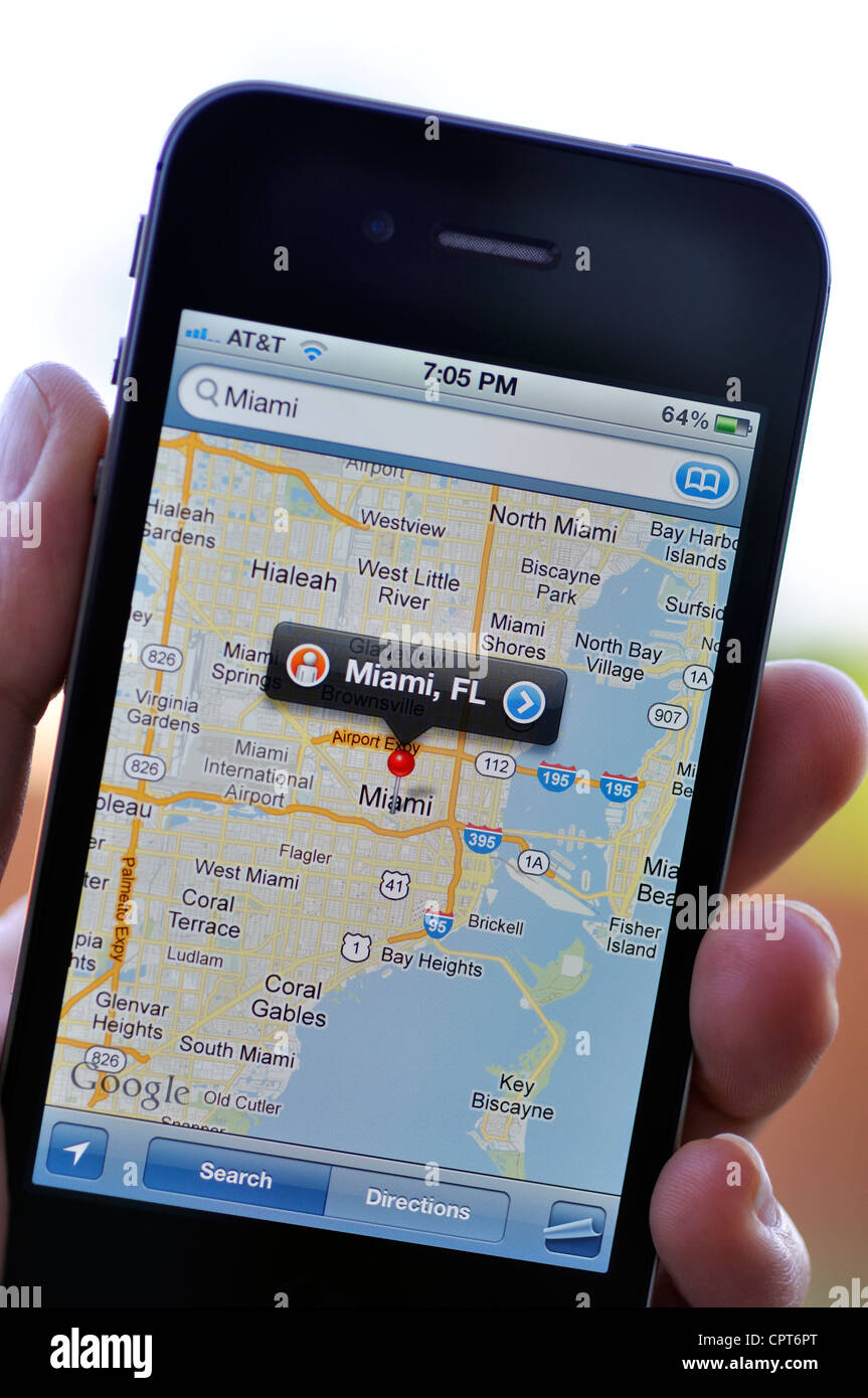 iPhone - Miami FL map Stock Photo - Alamy